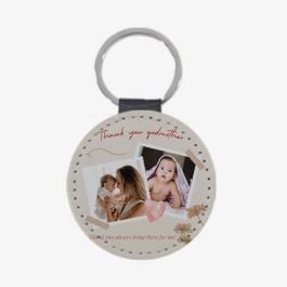 Personalized Gifts for Godmother - Custom Round Leather Keychain ...