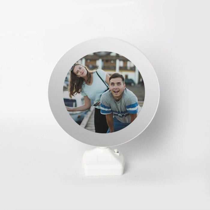 Personalized Photo Frame Magic Round Mirror LED Light | My Design List