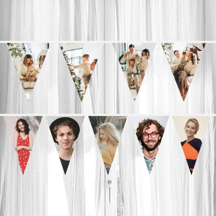 Personalized Triangular String Flag Banner With Photo, Picture and Your ...
