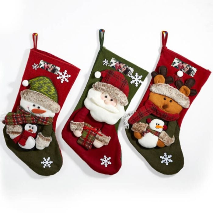Custom Christmas Stocking with Elk/Snowman/Santa Doll with photo ...