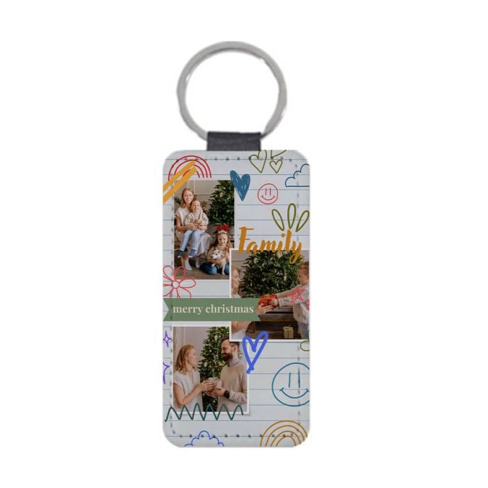 Personalized Christmas Gifts - Custom Rectangle Soft Leather Keychain With Your Own Photos ...