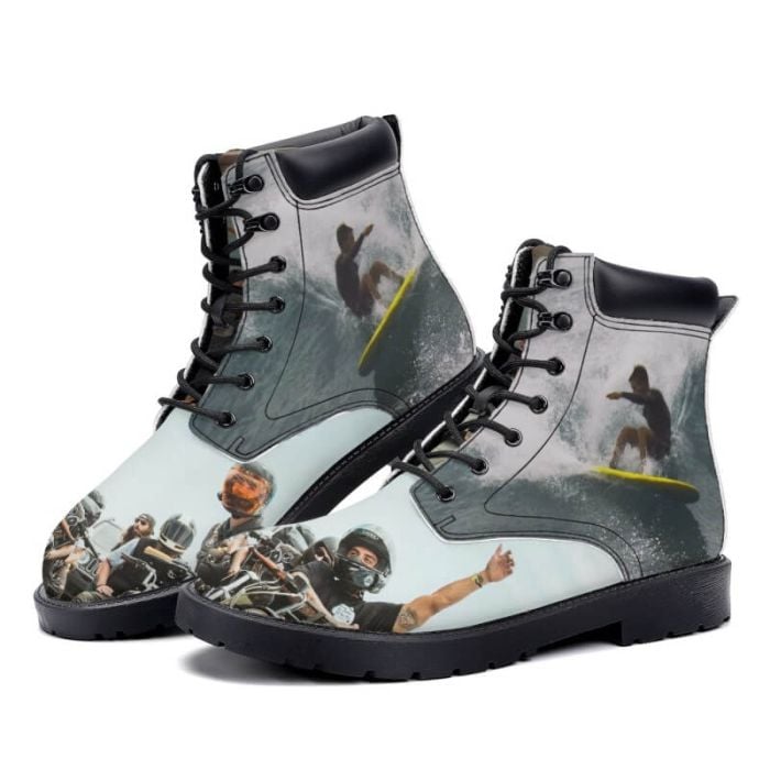 Custom Men's Lace-Up Boot with photo, picture and your own design